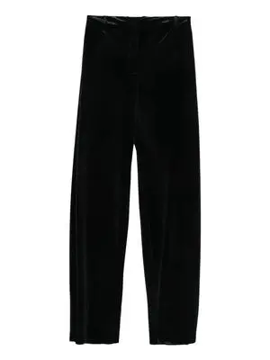 CENERE GB Velvet Straight Leg Trousers - Black