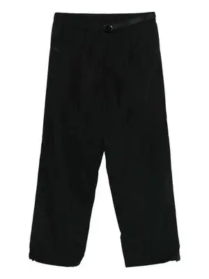 GOLDWIN Belted Straight-leg Trousers - Black