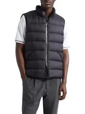 Herno Quilted Front Down Vest - Black
