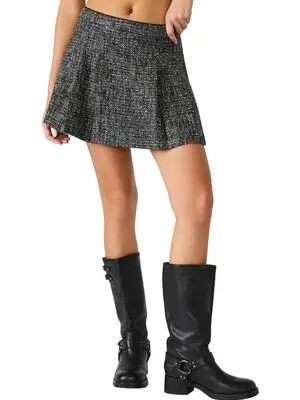 Steve Madden Tweed Mini Skirt - Black