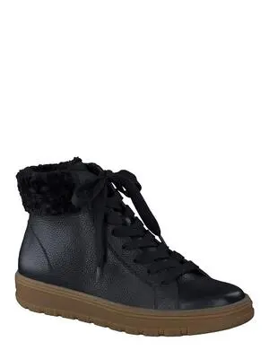 Paul Green Cambria High-top Sneaker - Black Leather
