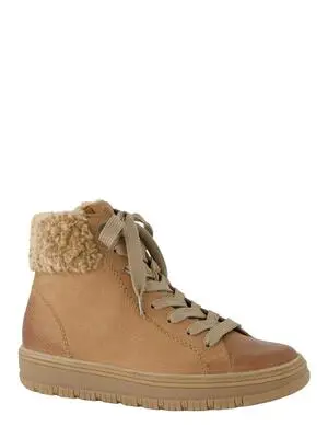 Paul Green Cambria High-top Sneaker - Tan Grained Nubuck