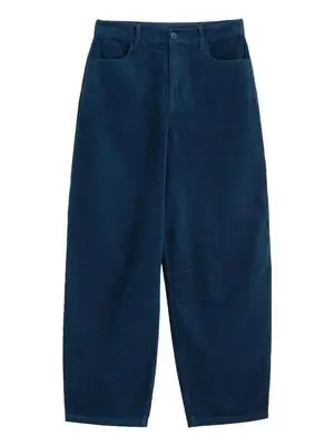 SEASALT CORNWALL Avens Organic Cotton Corduroy Crop Barrel Leg Pants - Sea Cave