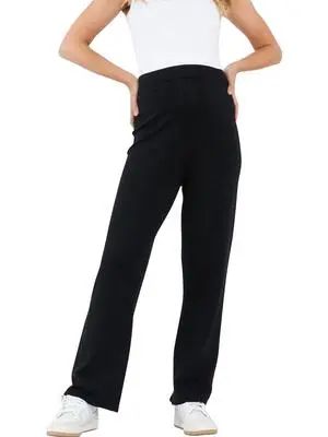 RIPE MATERNITY Ryan Knit Straight Leg Pant - Black