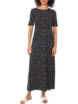 Vince Camuto Printed Stretch Jersey Maxi Dress - Rich Black