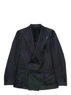 Tagliatore Double-breasted Wool Blazer - Blue