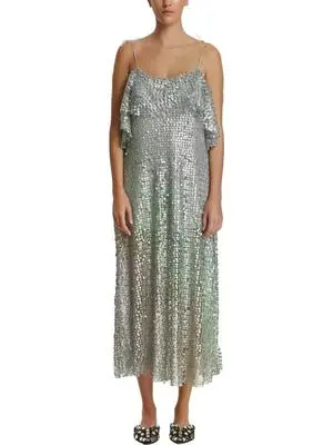 PNK Sequin Ruffled Midi Dress - Grey