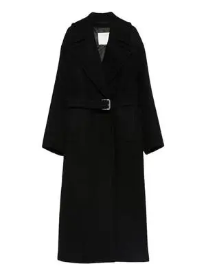 Sportmax Virgin Wool Belted Coat - Black
