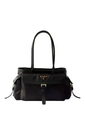 Prada Medium Leather Tote Bag - Black