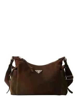 Prada Explore Suede Shoulder Bag - Brown