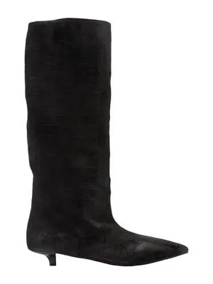 MARSÈLL Pointed-Toe Embossed-Leather Boots