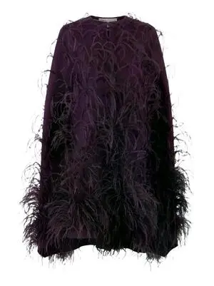 Valentino Garavani Feather-detailing Cape - Purple