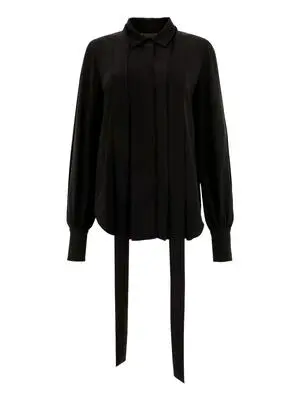 ELIE SAAB Pleated Neck-Tie Shirt