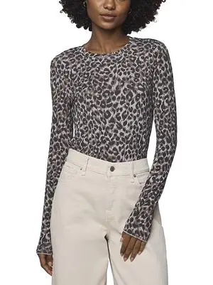 Splendid Printed Long Sleeve Tee - Leopard