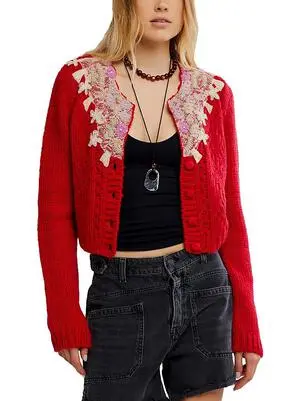 Free People Pixie Cardigan - Red