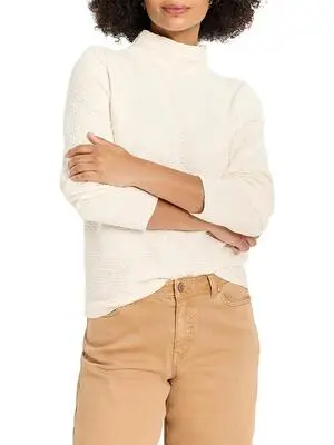NIC+ZOE Textured Diamonds Sweater Classic Cream