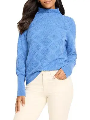 NIC+ZOE Textured Diamonds Sweater Mineral