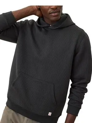 Marine Layer Corbet Ribbed Hoodie - Jet Black