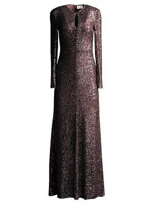 St. John Stretch Sequin Gown Mocha