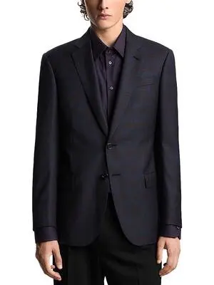 Emporio Armani G Line Regular Fit Blazer - Blue/brown