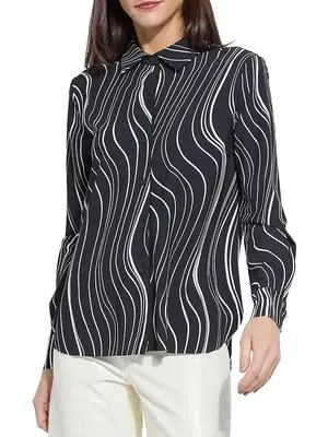 Lyssé Connie Slim Shirt - Undulating Line