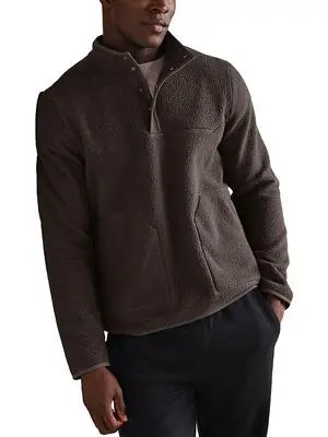 RHONE Fairbanks Quarter Snap Sweater - Cafe Noir
