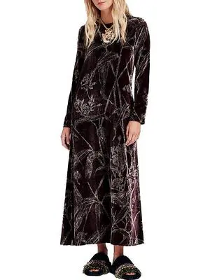 La DoubleJ Long Sleeve Printed Dress - Bamboo Burgundy