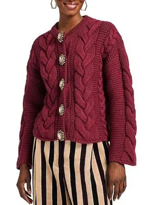 La DoubleJ Portrait Cardigan - Solid Burgundy