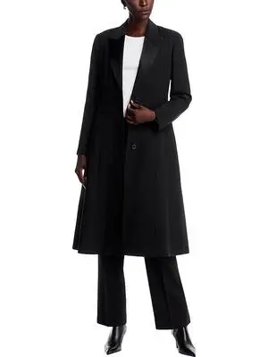 Lafayette 148 New York Fit & Flare Tuxedo Coat - Black