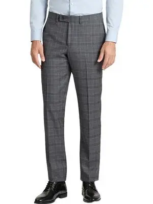 Ted Baker London Wright Plaid Modern Fit Suit Pants - Grey