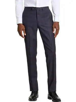 Ted Baker London Plaid Modern-fit Suit Pants - Navy/wine