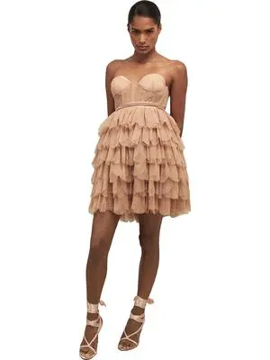 REISS Tillie Royal Ballet Tulle Mini Dress - Pink
