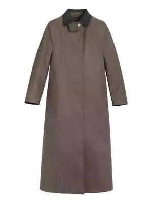 BARRIE Button-fastening Contrast-collar Raincoat - Brown