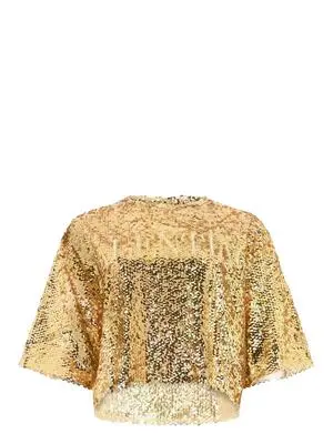 Valentino Garavani Sequin-embellished T-shirt - Gold