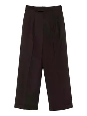 BRIGLIA 1949 Pleated Turn-up Trousers - Brown