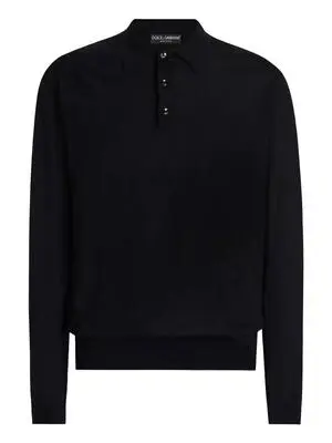Dolce & Gabbana Polo-collar Cashmere Sweater - Blue