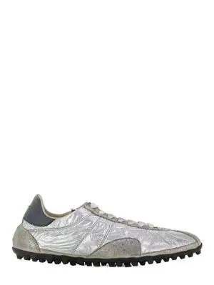 MAISON MARGIELA Textured Lace-up Sneakers - Silver