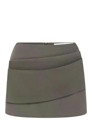 Alex Perry Asymmetric Draped Mini Skirt - Grey