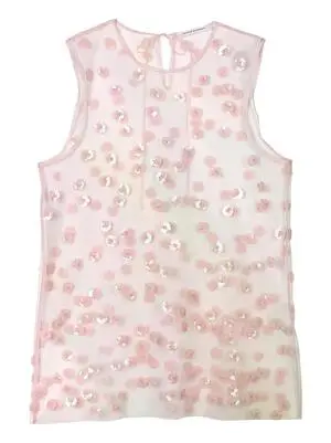 Cecilie Bahnsen Utania Sequin Blossom Tulle Top - Pink
