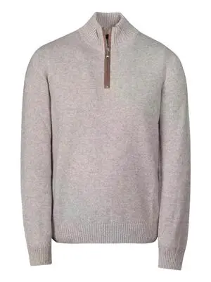 MOORER Osmund-cws Zip-neck Sweater - Neutrals