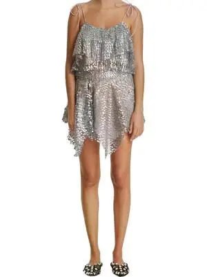 PNK Sequin Mini Skirt - Grey