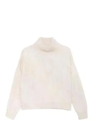 Iris Von Arnim Brushed-effect Roll-neck Jumper - Neutrals