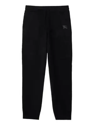 Burberry Equestrian Knight Design Wool Track Pants - Black