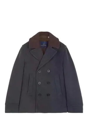 Paul & Shark Ribbed-collar Pea Coat - Brown