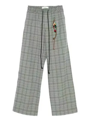 SONG FOR THE MUTE Checked Drawstring-waist Pants - Grey