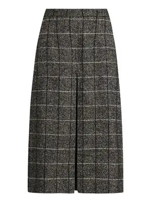 Dolce & Gabbana Checked Pleated Midi Skirt - Grey
