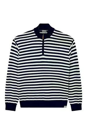 Paul & Shark Striped Half-zip Sweater - Blue