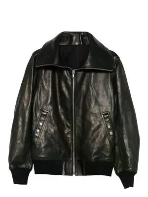 Rick Owens Leather Zip-up Jacket - Black