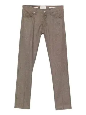 Jacob Cohen Virgin Wool Straight-leg Trousers - Brown