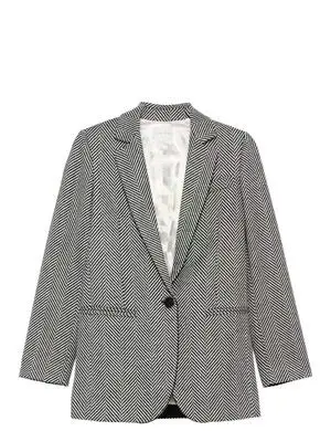 FORTE_FORTE Herringbone Blazer - Grey